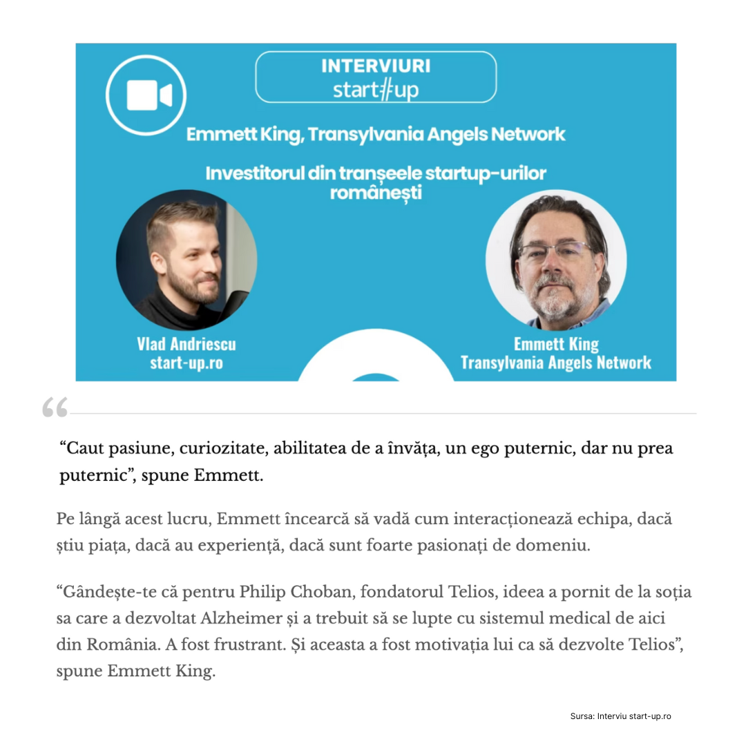 Emmett King, founding investor Telios, interviu pentru start-up.ro